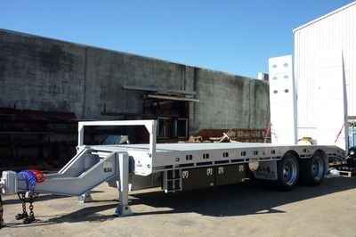 Tandem Axle Tag Along Trailer | Russell Heale Screw Piling and ...